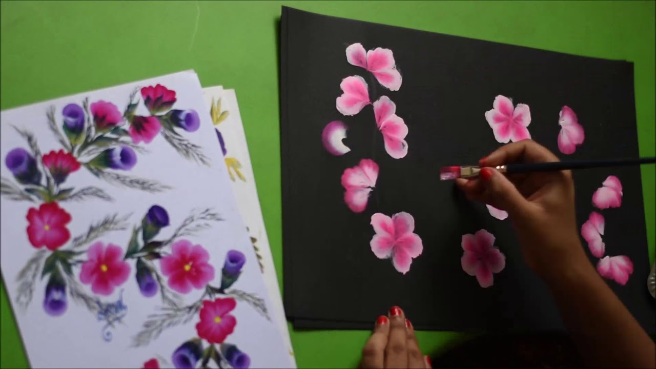one stroke painting - YouTube