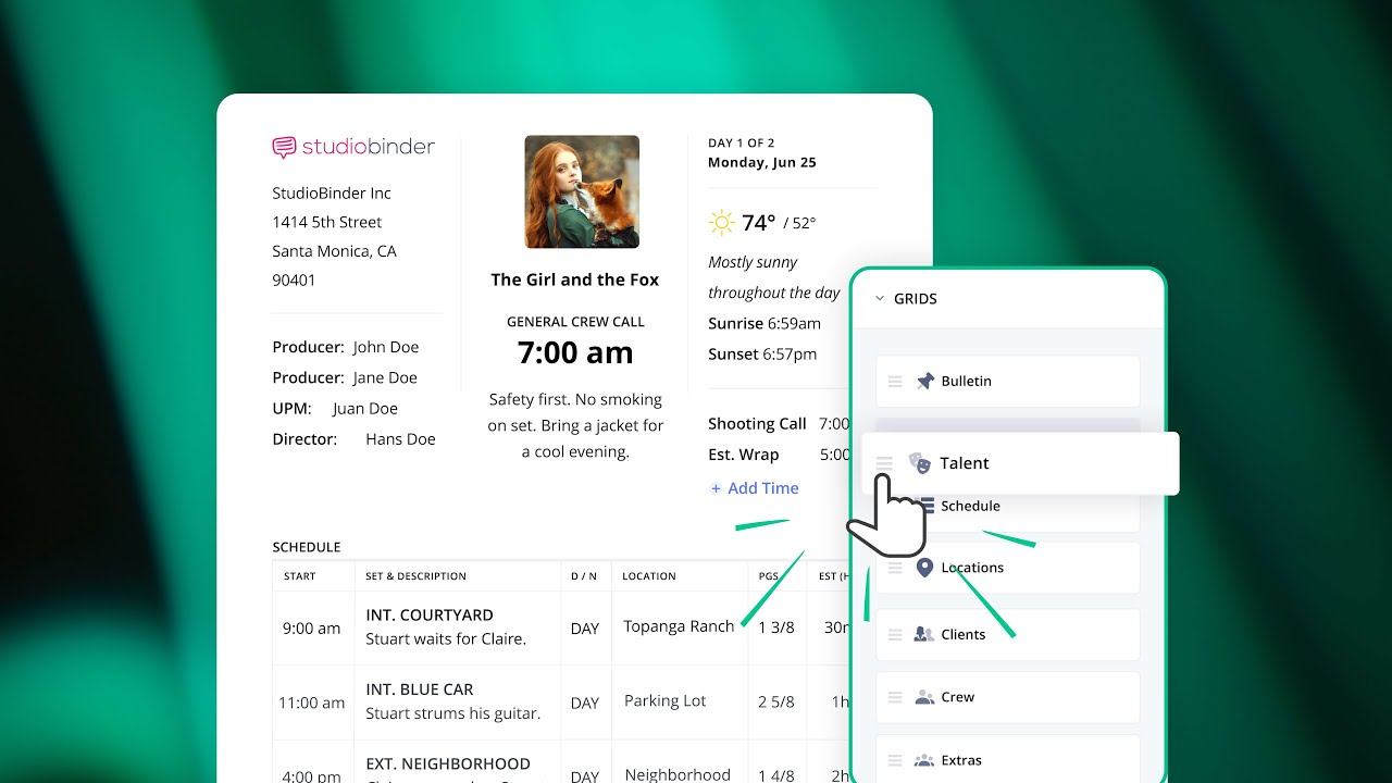 How to Customize Your Call Sheet Layout in StudioBinder | Call Sheet ...