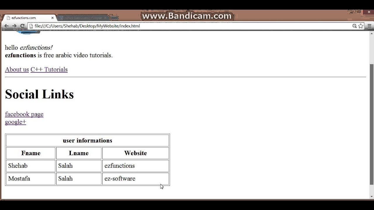 12 Xhtml And Css Tutorials Table Cellpadding And Width بالعربي Youtube 2276