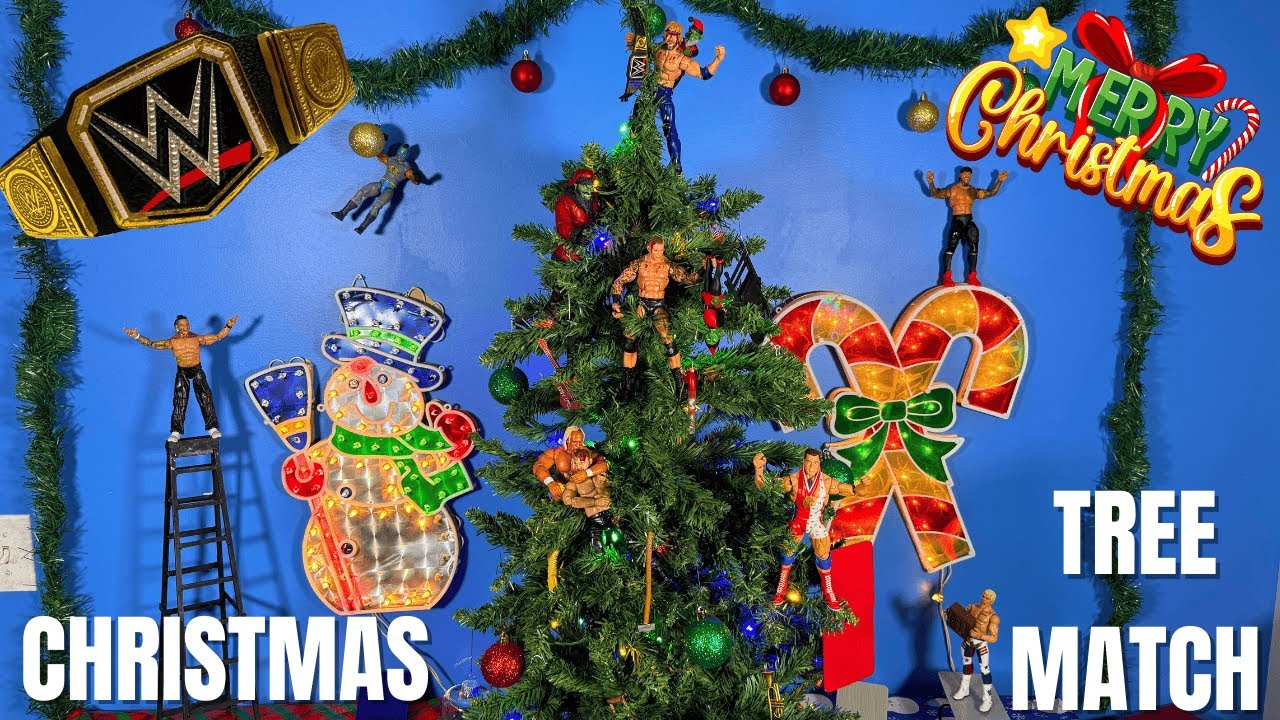 WWE Christmas Tree Action Figure Championship Match - YouTube