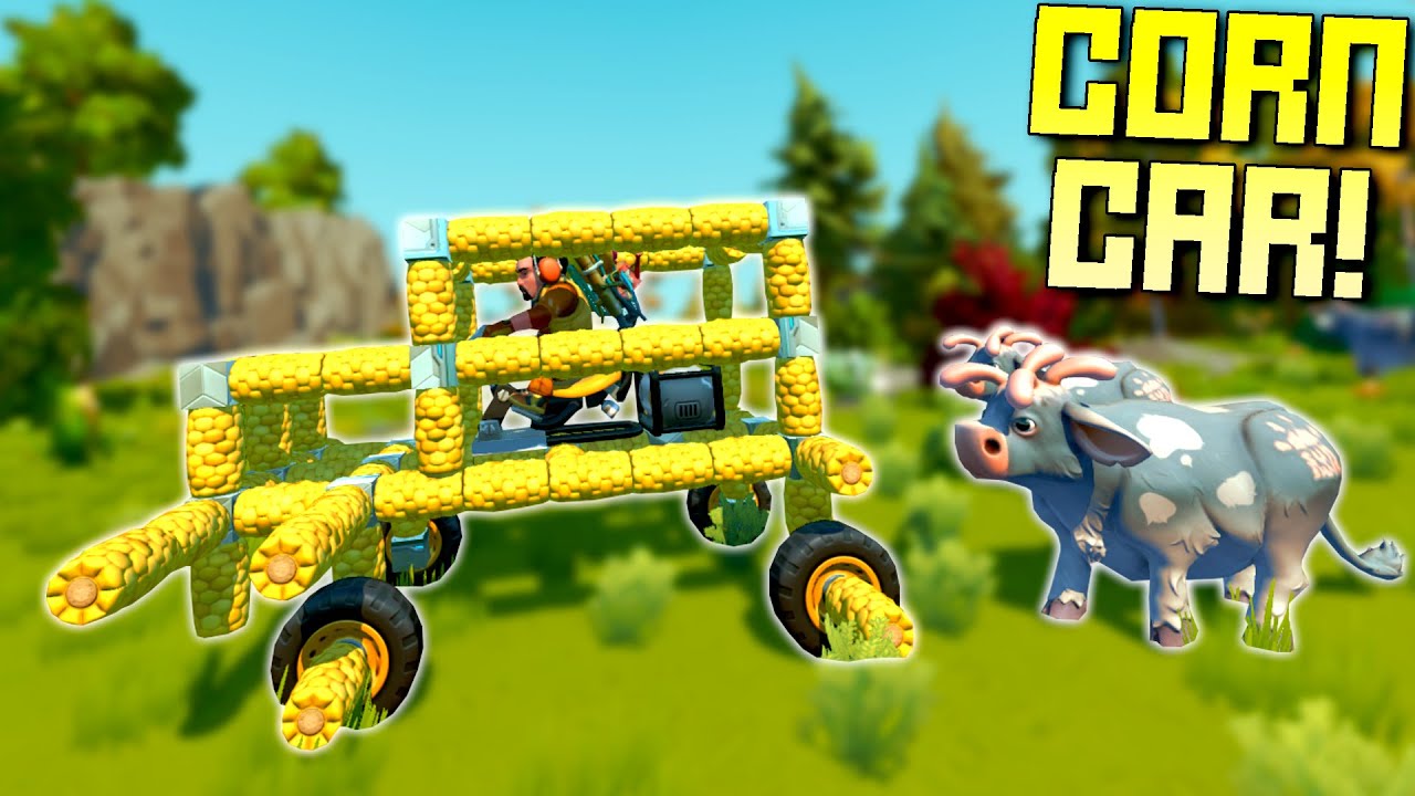 Racing Cars Made of Corn Through Herds of Cows! - Scrap Mechanic ...