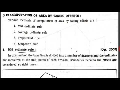 (LEC-17)Surveying-Computation of area by mid ordinate rule, avarage ...