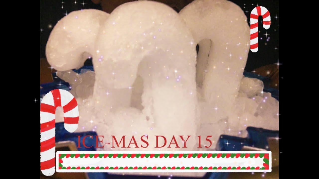 ICEY CHRISTMAS CANDY CANE CRUNCHES * ICE EATING ASMR * CRUNCHY * # ...