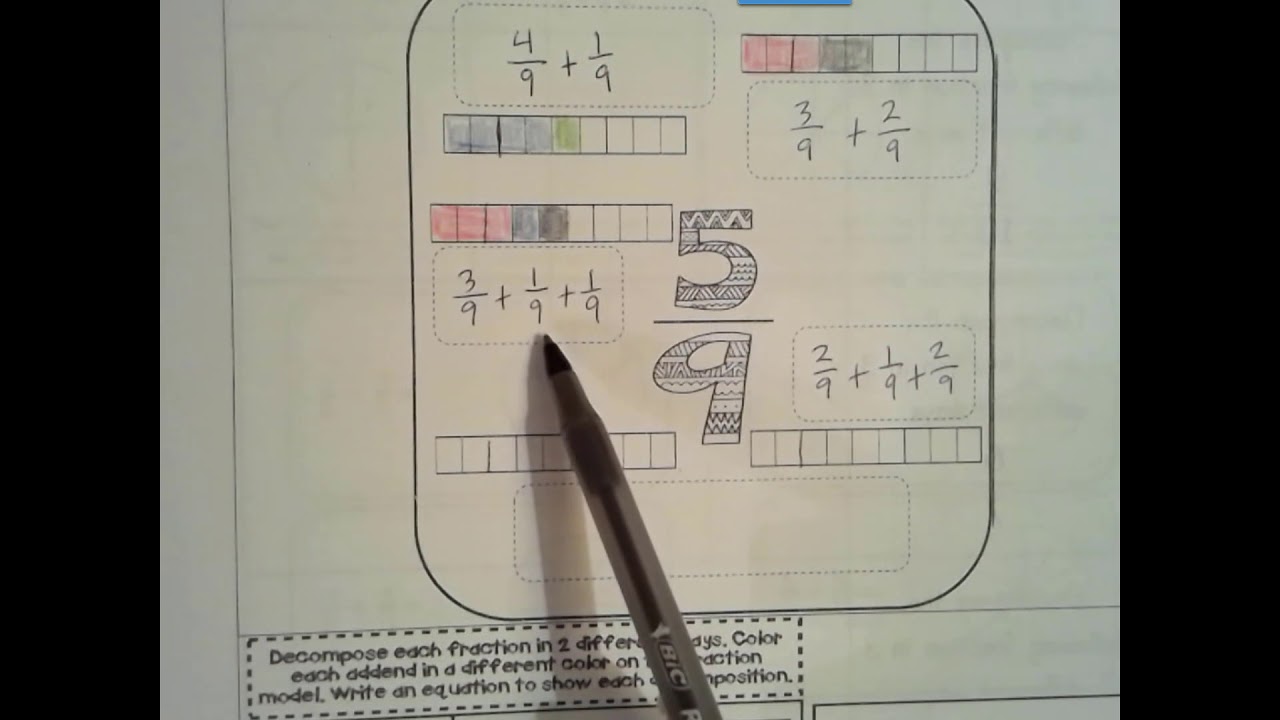 Lesson 36 Part 1: Decomposing Fractions 4.NF.B.3b - YouTube