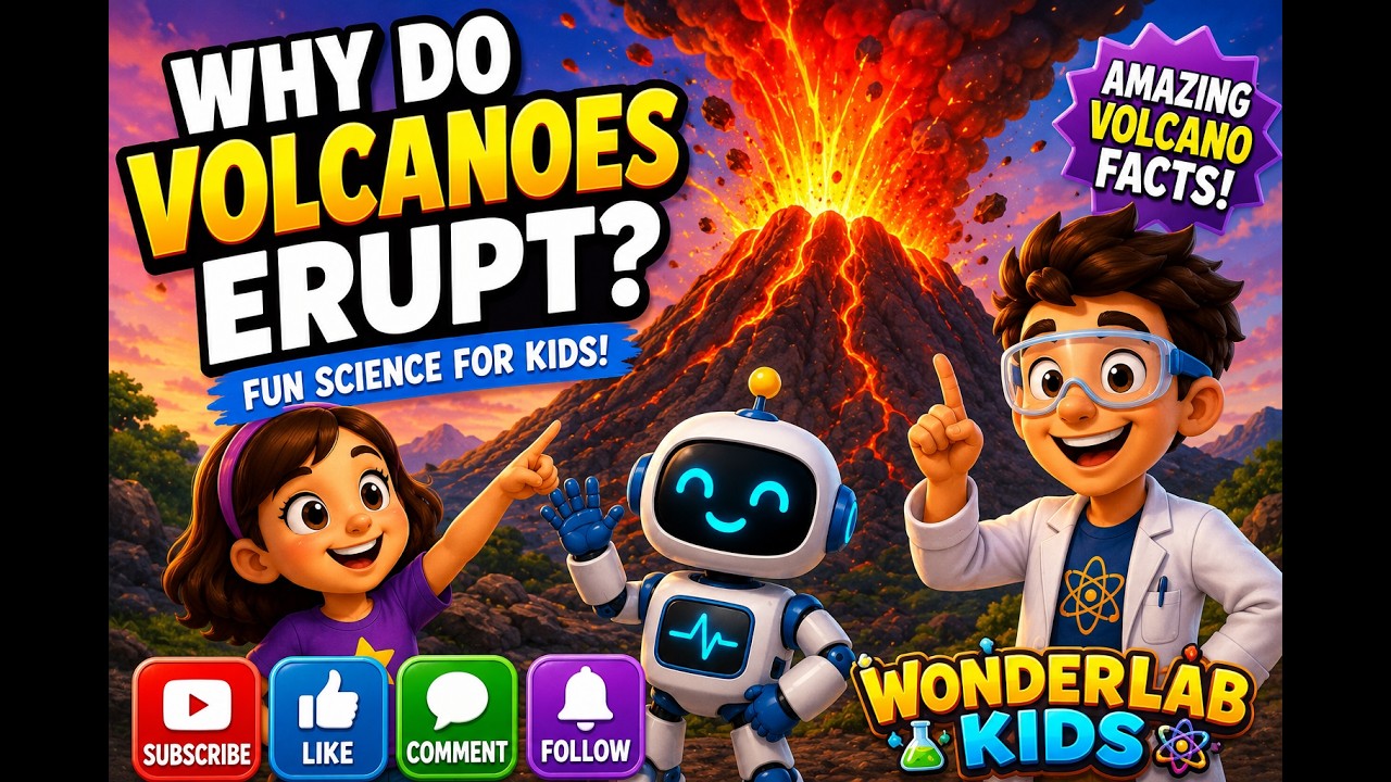 🌋 Why Do Volcanoes Erupt? | Fun Science for Kids | WonderLab Kids - YouTube