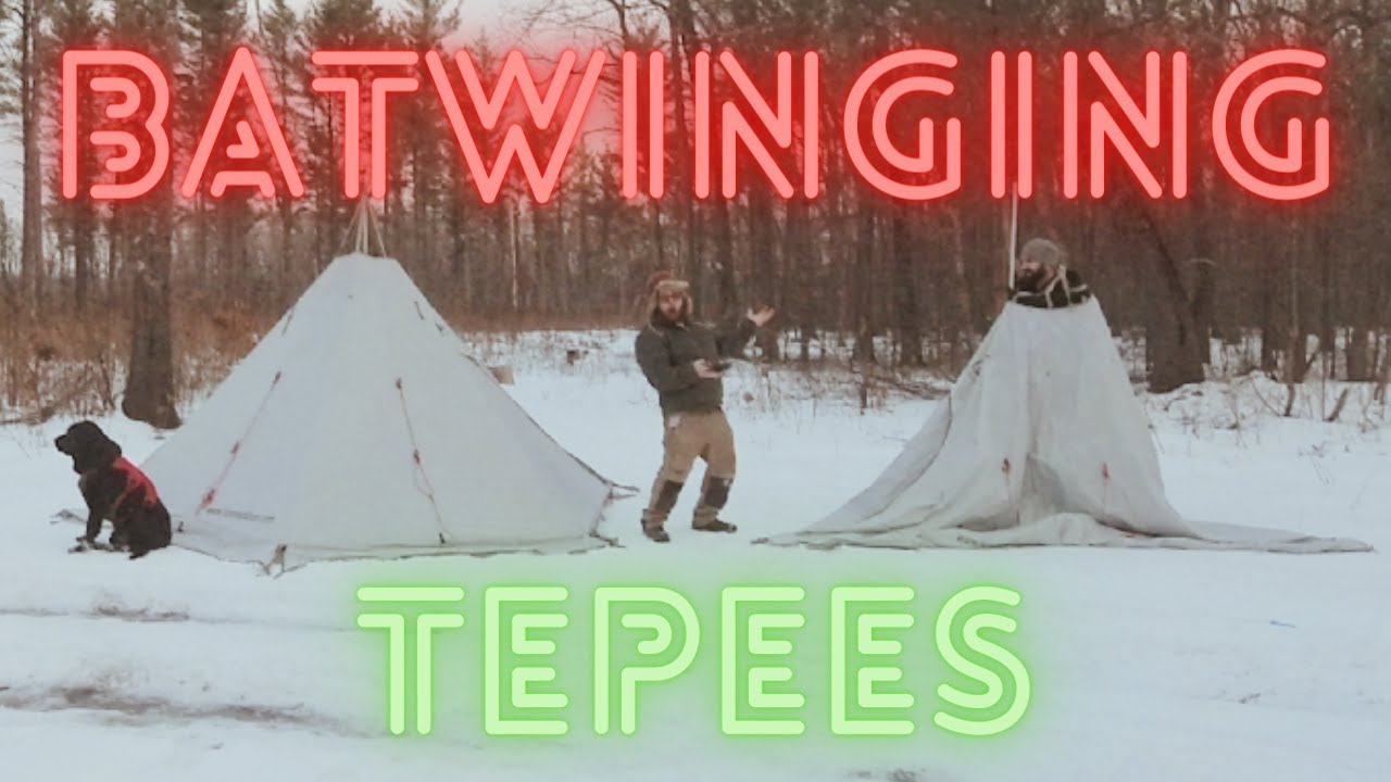 BATWINGING TWO LUXE MEGEHORN HOT TENTS TOGETHER!!! Winter Hot Tent ...