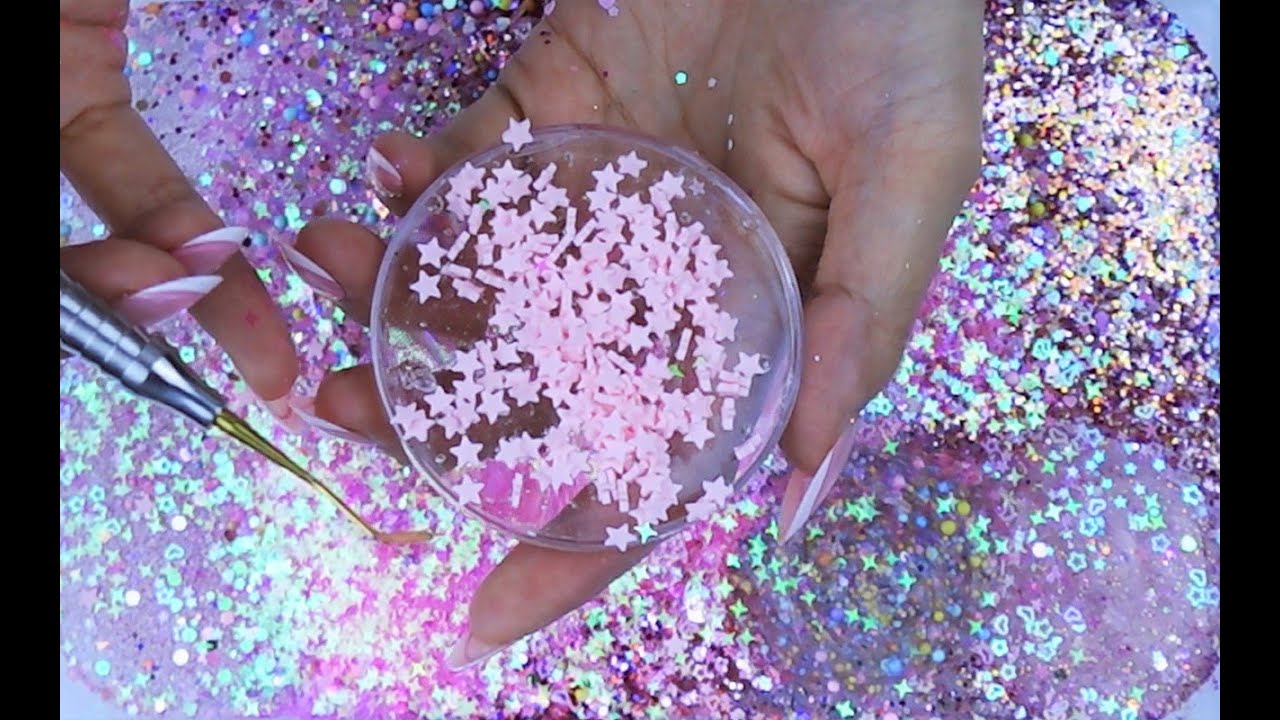 PINK Slime! Sparkle Glitter Pink Satisfying Slime Mixing - YouTube