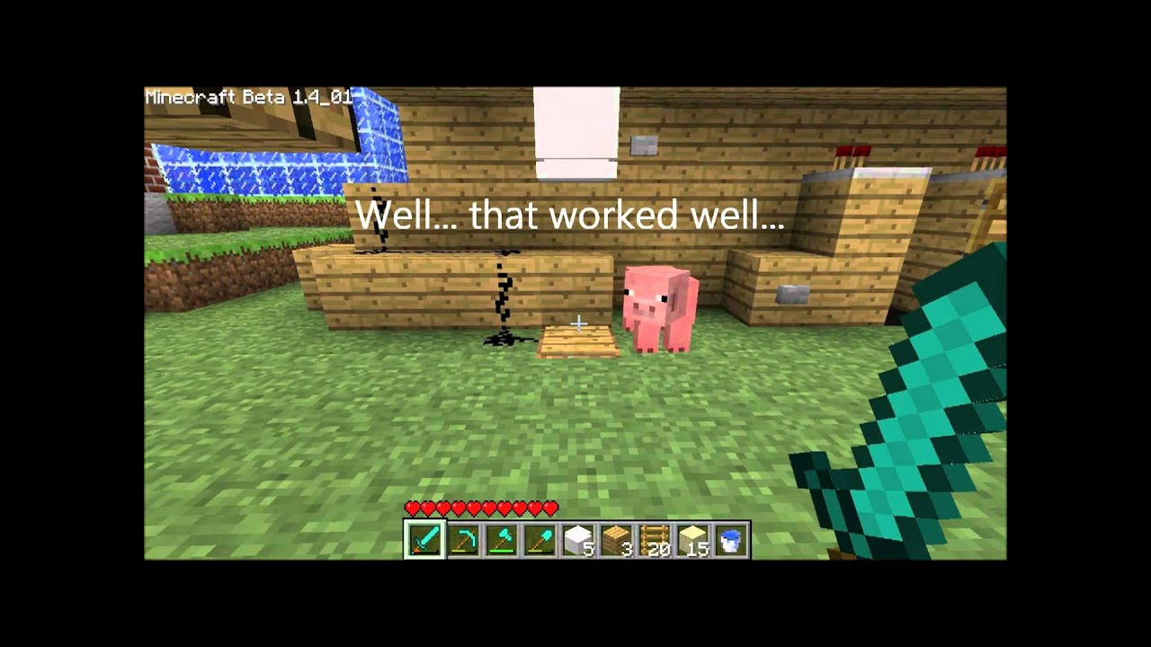 Minecraft - Simple Piston Dog Door - YouTube