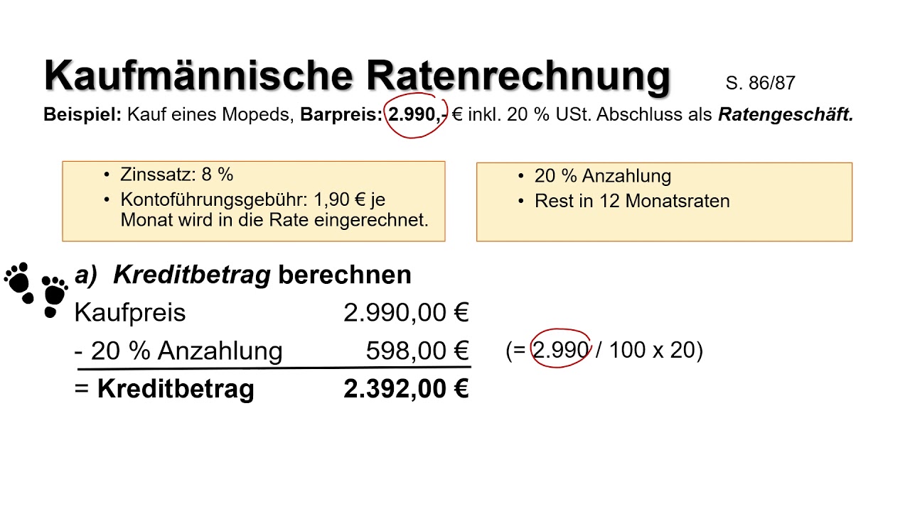 Kreditraten Berechnen