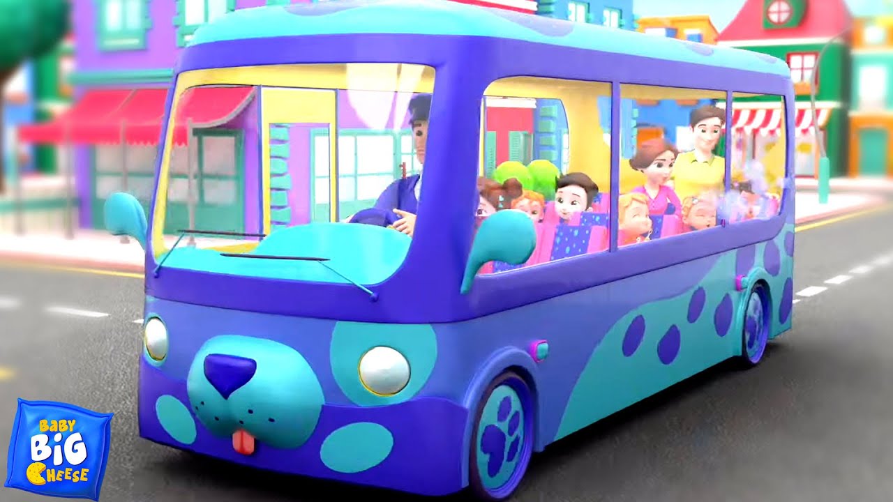 Wheels On The Bus Blue, Vehicles Song + More Kids Rhymes - YouTube