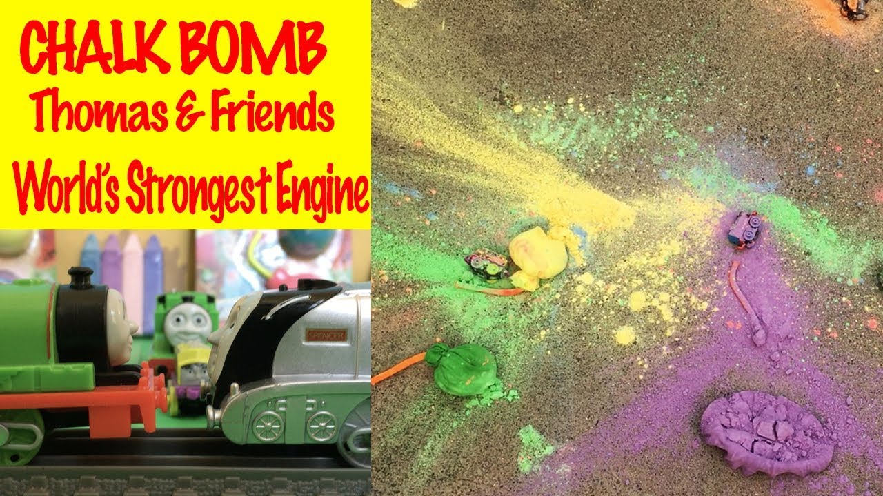 Chalk Bomb - World's Strongest Engine with Thomas and Friends Toys ...