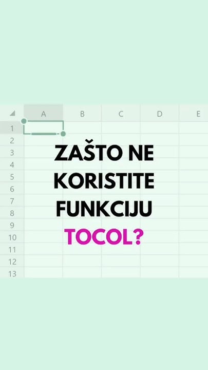 funkcija TOCOL u Excelu #excel - YouTube