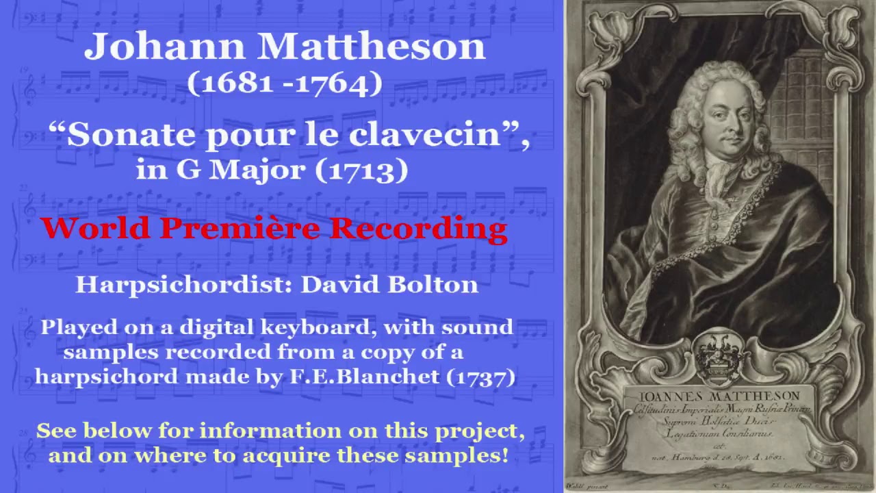 Johann Mattheson (1681-1764): Sonate pour le clavecin (1713) - YouTube