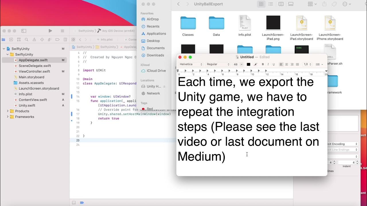 iOS(Swift/SwiftUI) communicate with Unity (iOS send data to Unity) - YouTube