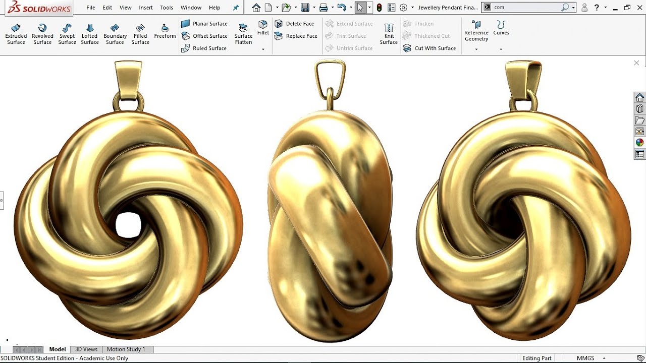 Master SOLIDWORKS | Create Stunning 'Twisty Pendant' Design in Days ...