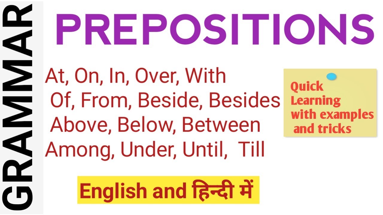 Prepositions || Preposition || Types of Prepositions || Parts of Speech ...