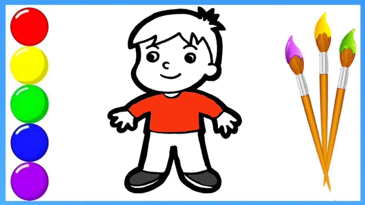 How to draw Boy || painting and coloring for kids, toddlers || boy ...