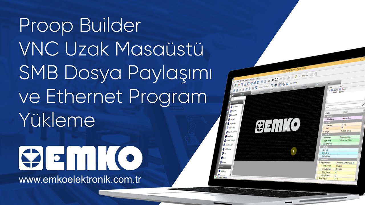 EMKO Elektronik HMI Panel, Proop Builder VNC, SMB Dosya Paylaşımı ve Ethernet Program Yükleme ...