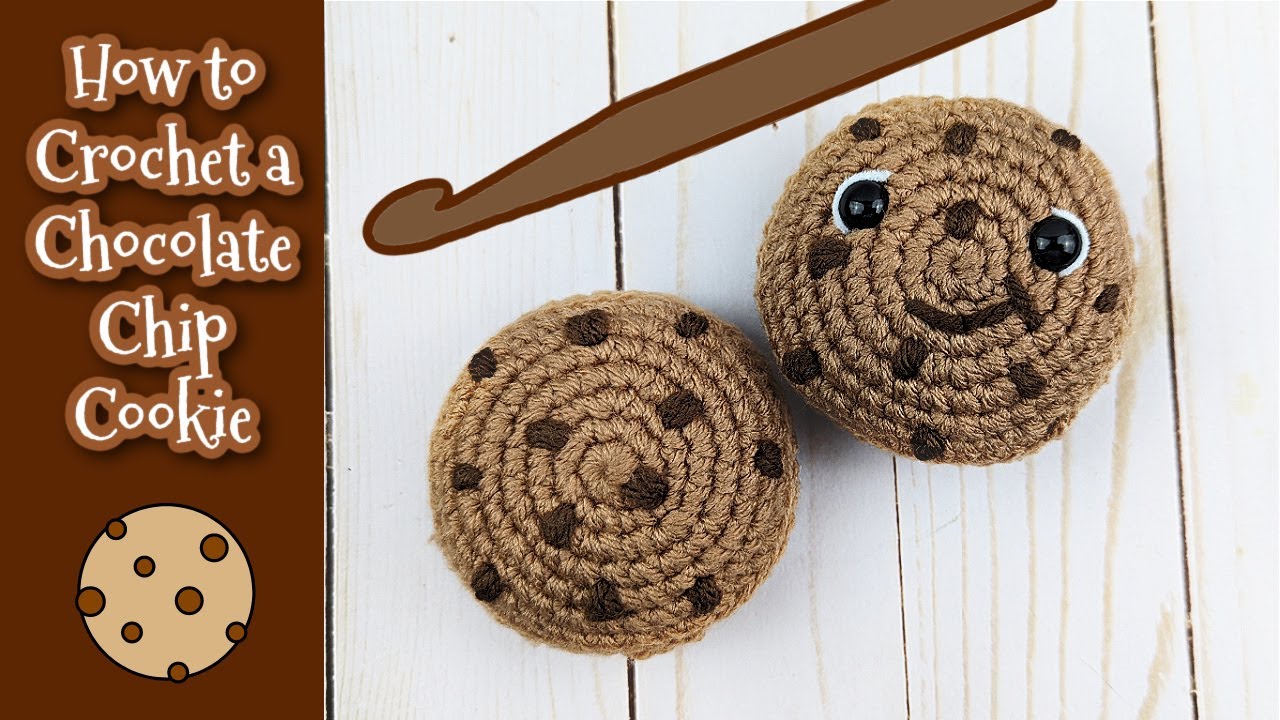 How to Crochet a Chocolate Chip Cookie / Cookie Crochet Pattern ...