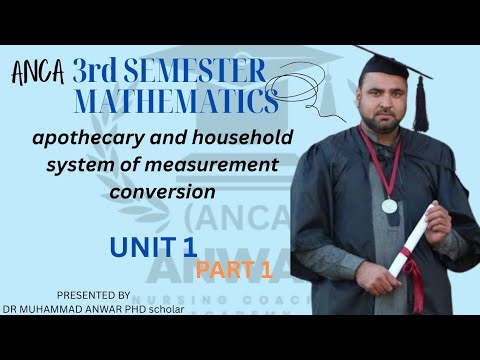 BSN KMU 3RD SEMESTER MATHEMATICS UNIT 1 APOTHECARY AND HOUSEHOLD SYSTEM ...