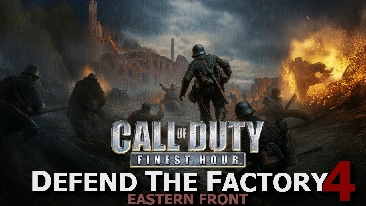 Call of Duty Finest Hour: Defend the Factory HARD Gameplay - YouTube