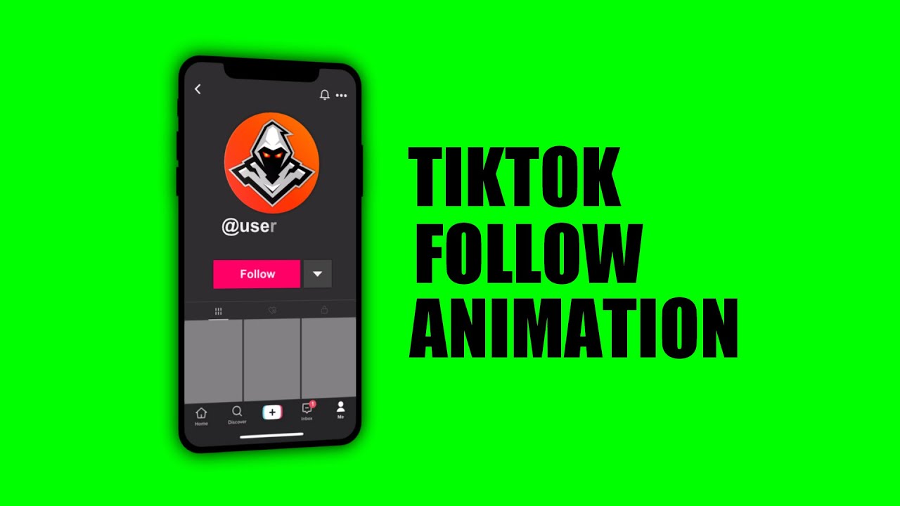 TikTok Follow Animation Style Phone For Your Videos - GREEN SCREEN ...