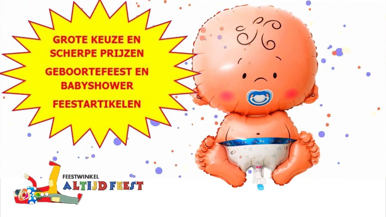 Babyshower geboortefeestartikelen | Feestwinkel Altijd Feest - YouTube