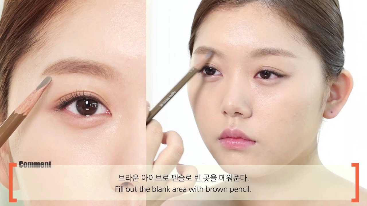 흐릿한 아이브로우 결 있어 보이게 표현 - Tip to draw textured eyebrow - YouTube