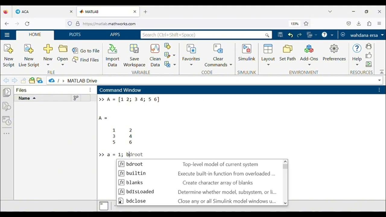 Cara login dan pengoperasian aplikasi matlab online - YouTube