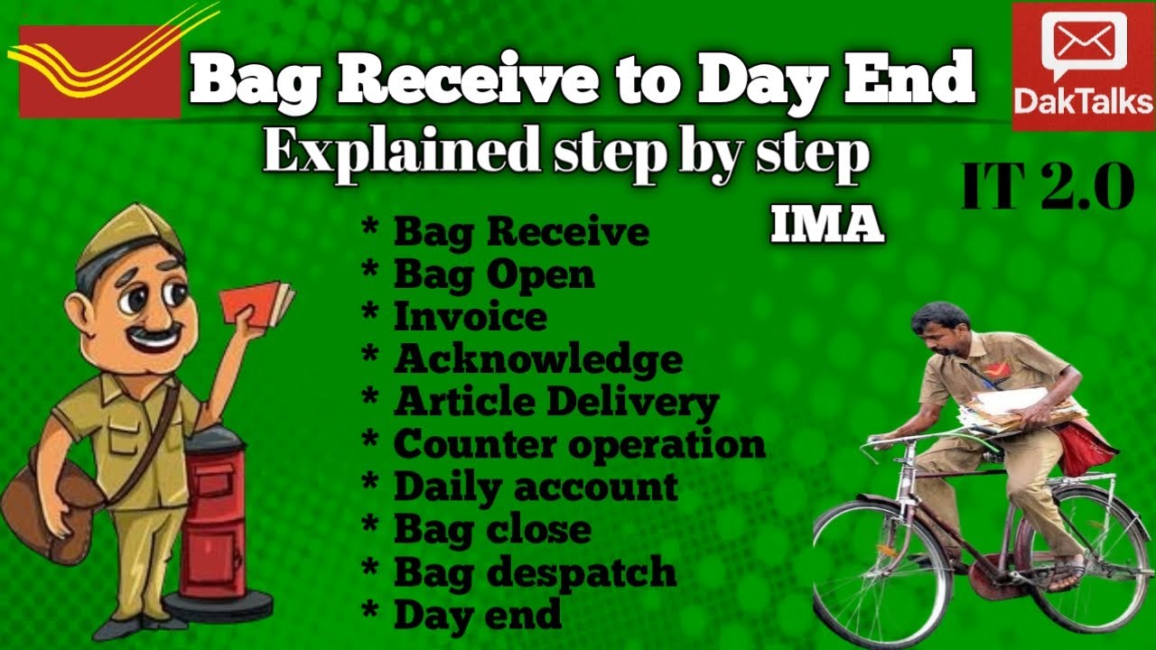 IT 2.0 IMA |GDS| Bag receive, Bag open, Bag close, Bag despatch step by ...