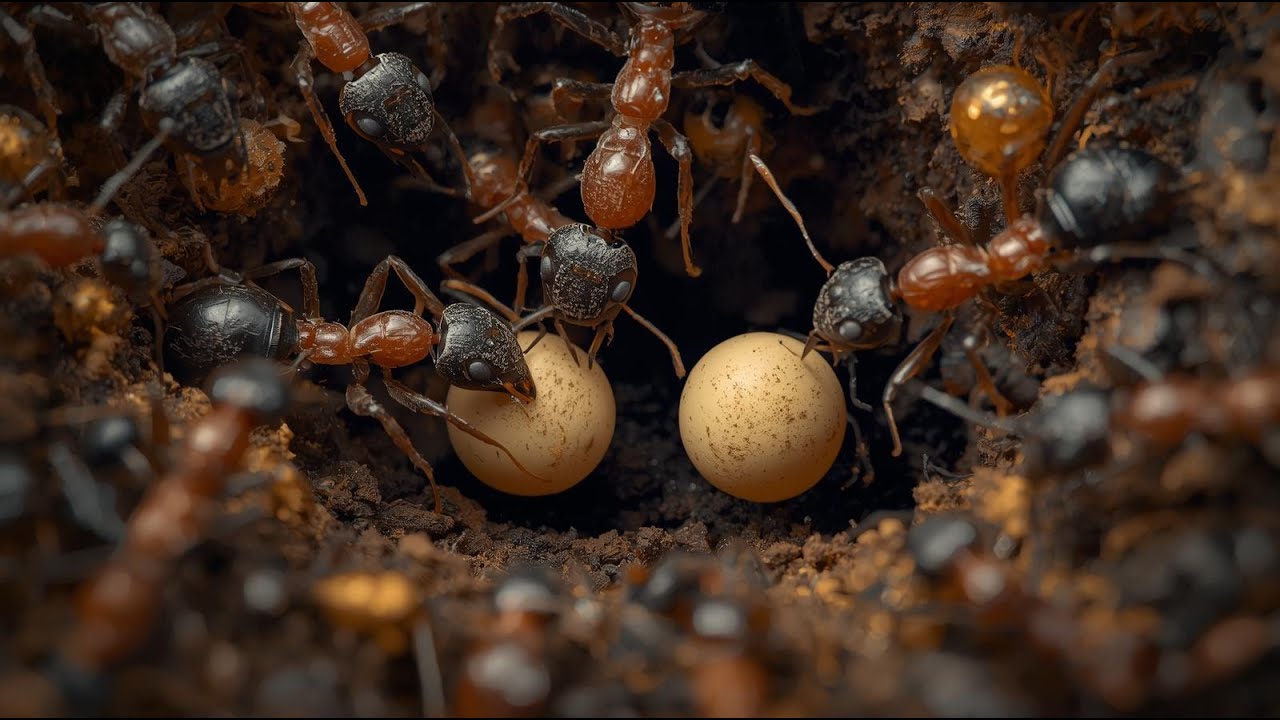 Ant Colony Relocation: Extreme Teamwork, Queen Protection & Egg Rescue ...