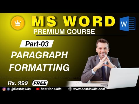 MS Word Part 3 | Paragraph Formatting in MS word | |BFS | Pradeep sir ...