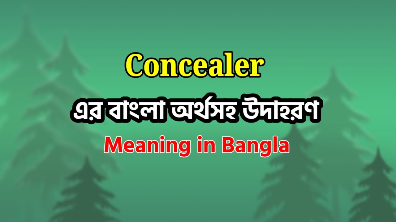 Concealer Meaning in Bangla || Concealer Mane ki || Concealer অর্থ কি ...
