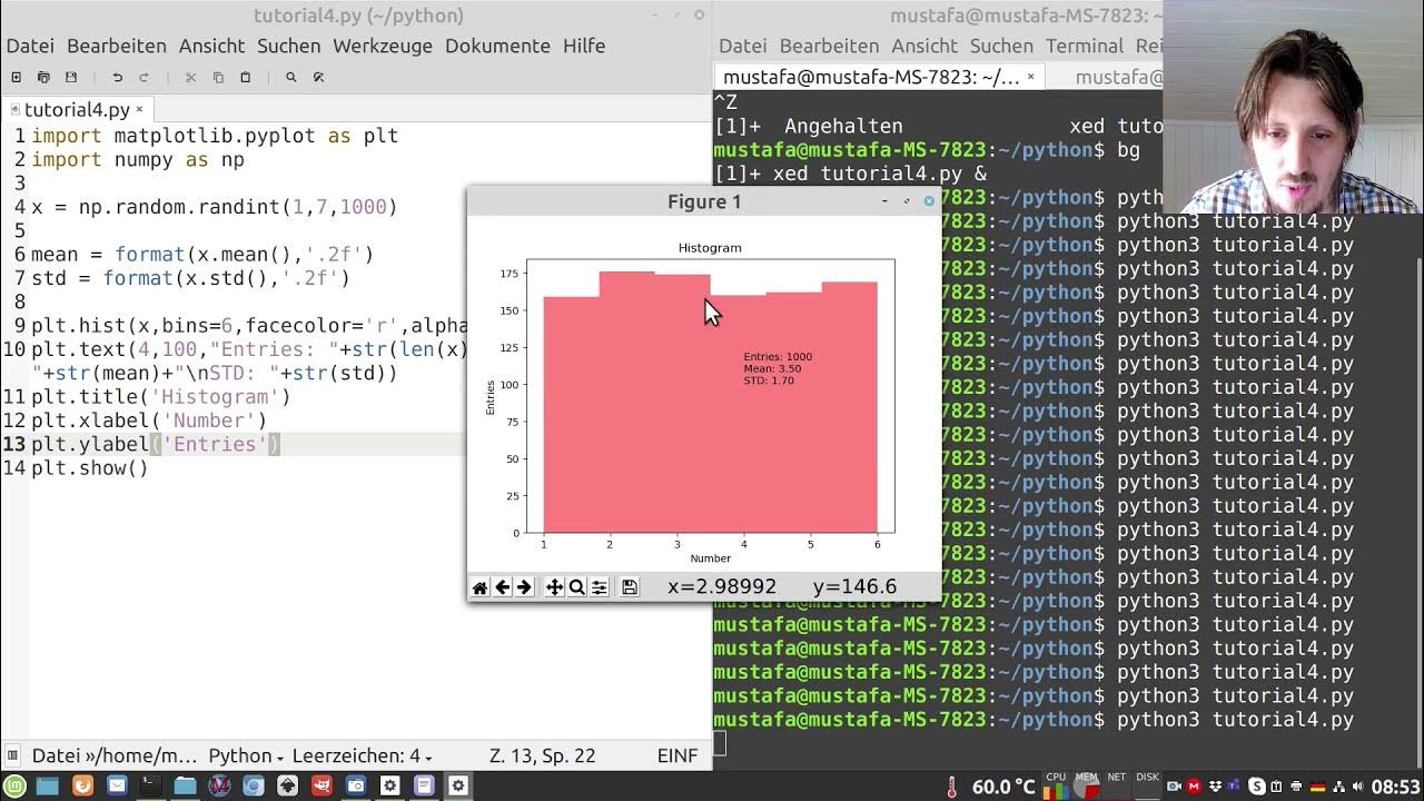 Matplotlib Tutorial 4: Creating Histograms & Random Numbers - YouTube