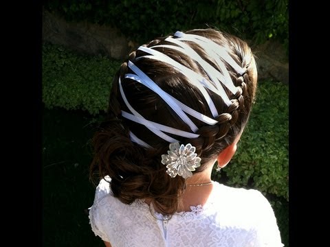 Ribbon Between Dutch Braids - YouTube
