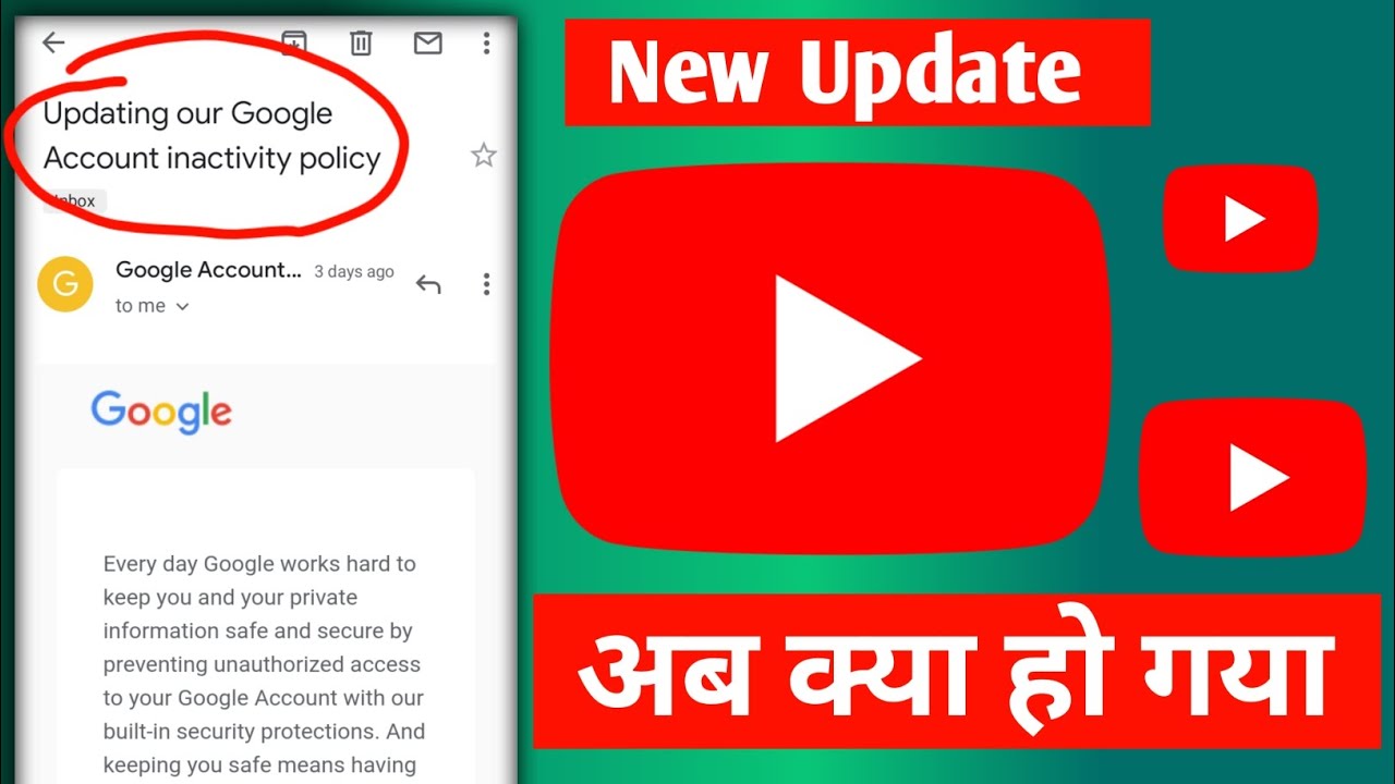 YouTube new Update | Updating our Google Account inactivity policy ...