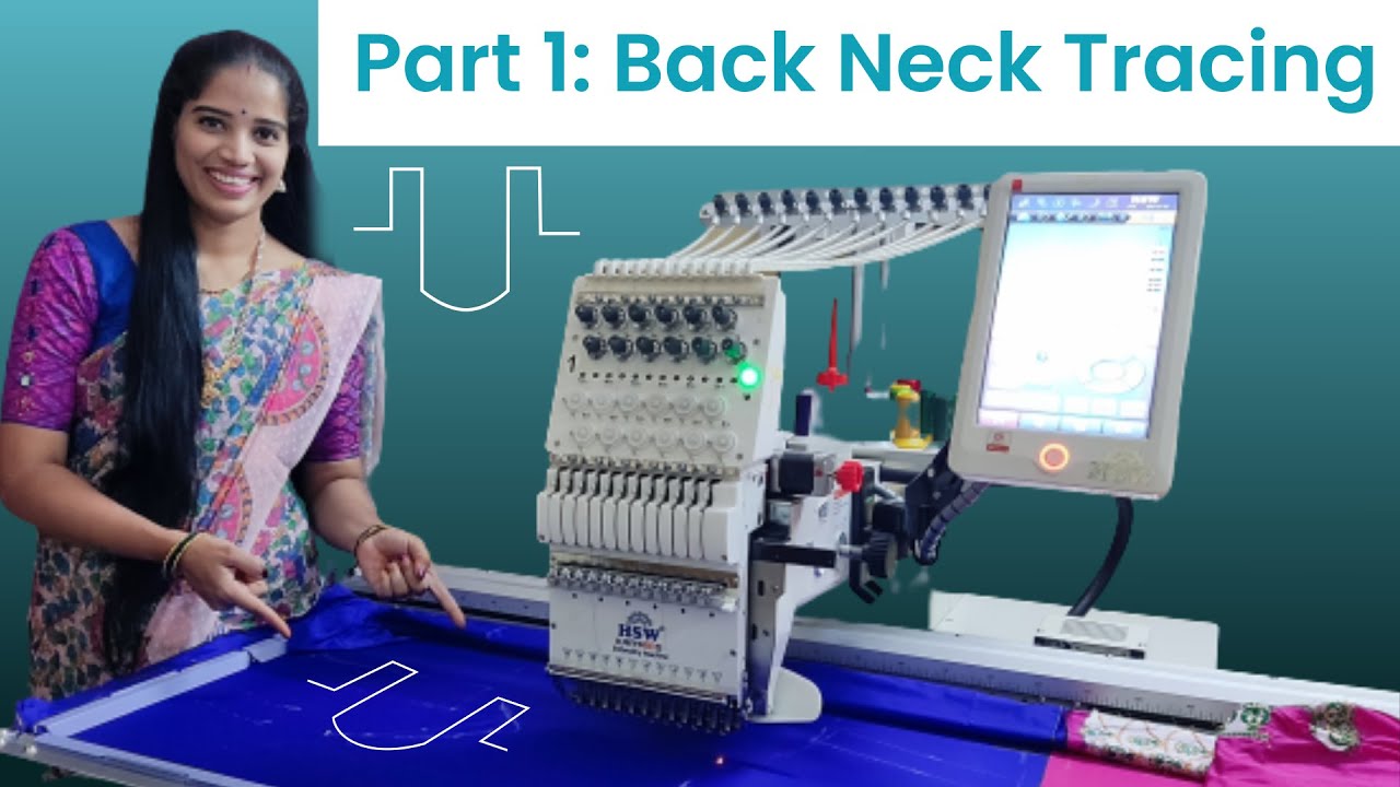 కంప్యూటర్ ఎంబ్రాయిడరీ నెక్ ట్రేసింగ్ || How to Trace back neck design ...
