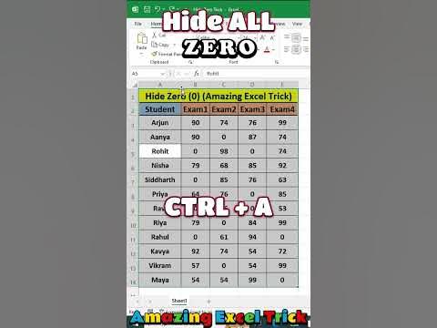 Custom Formatting Tip to Hide Zeros in Excel - Hindi Tutorial #shorts #viral #shrots - YouTube