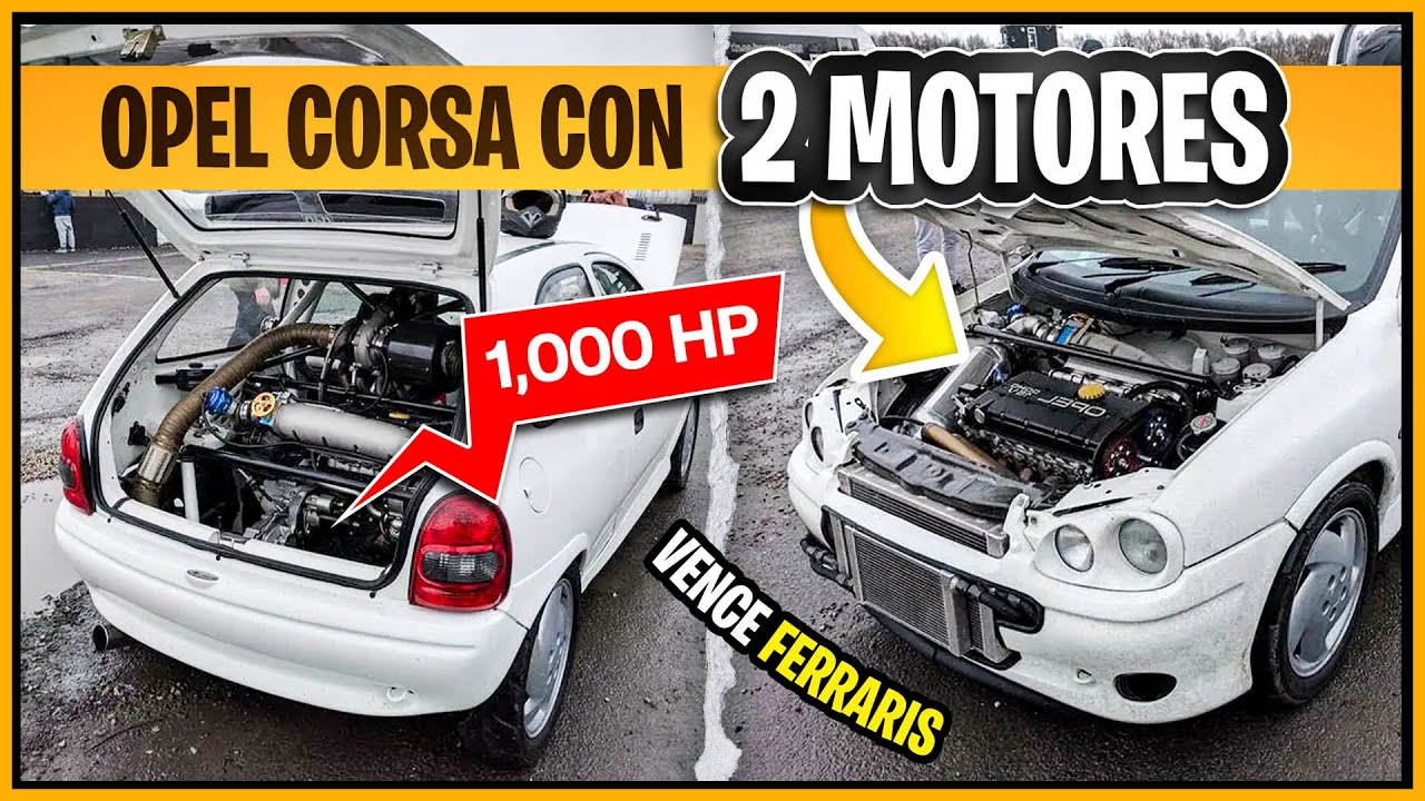 Este CHEVY CORSA tiene DOS MOTORES uno Delante y otro Detrás con 1200 ...