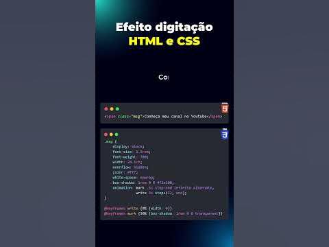Efeito digitação com HTML e CSS - YouTube