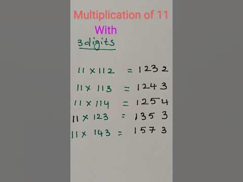 multiplication of 11 with 3 digits #maths #multiplication #trending ...