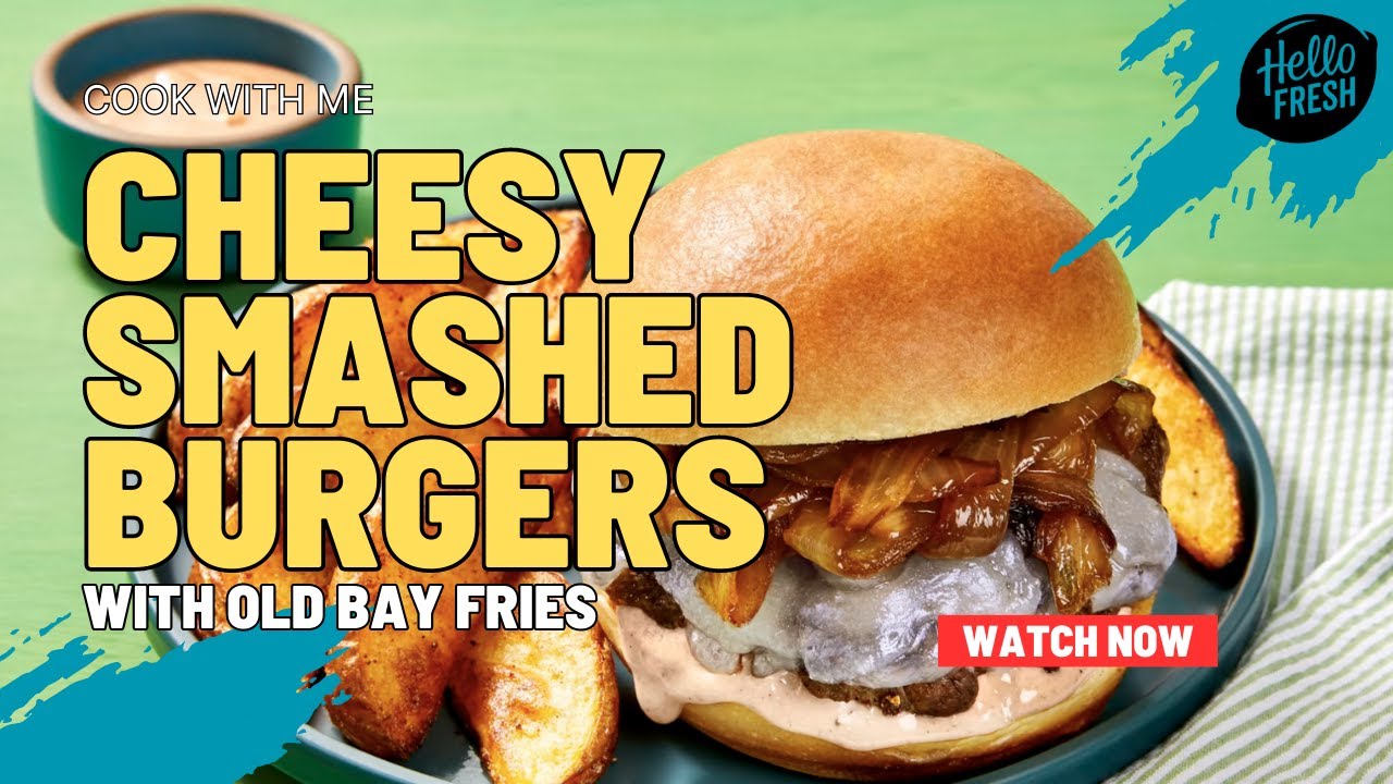 HelloFresh Cheesy Smashed Burger Recipe 🍔 *ASMR Cooking* - YouTube