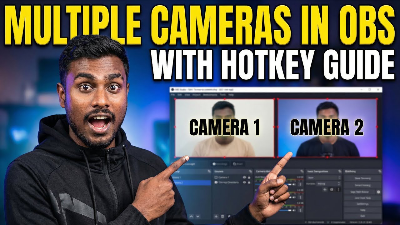 How to Stream Multiple Cameras on OBS | Easy Hotkey Switching Tutorial ...