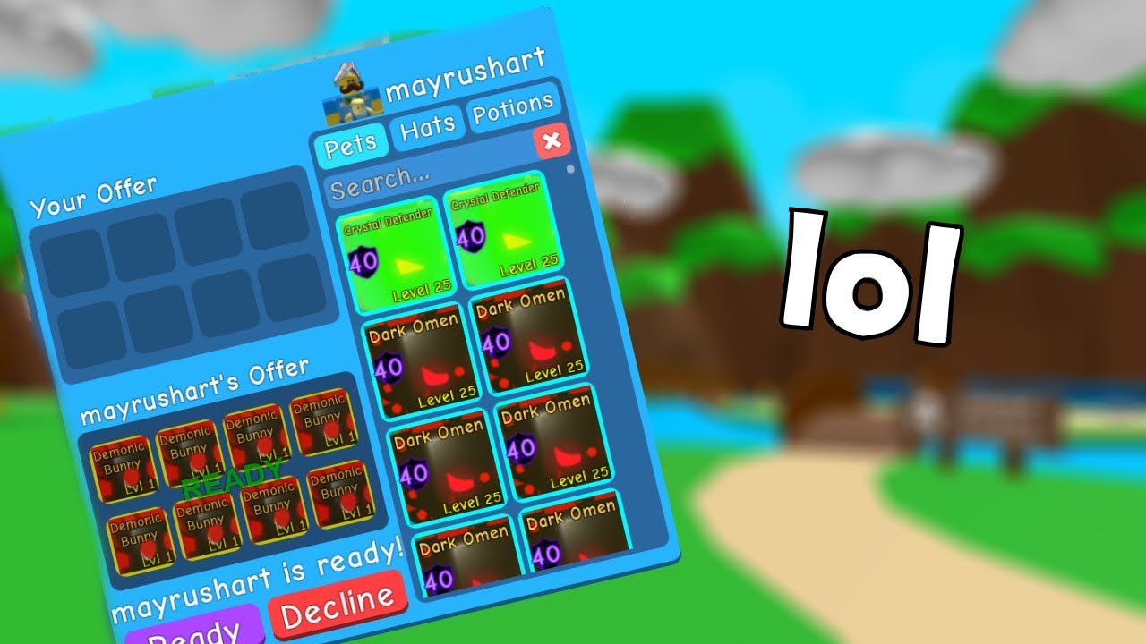 mayrushart gives me 1000 pets for free in bgs lol - YouTube