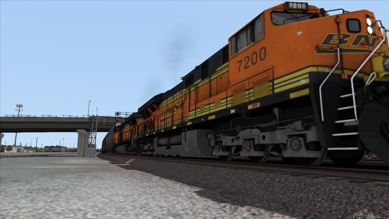BNSF V train on Racetrack - YouTube