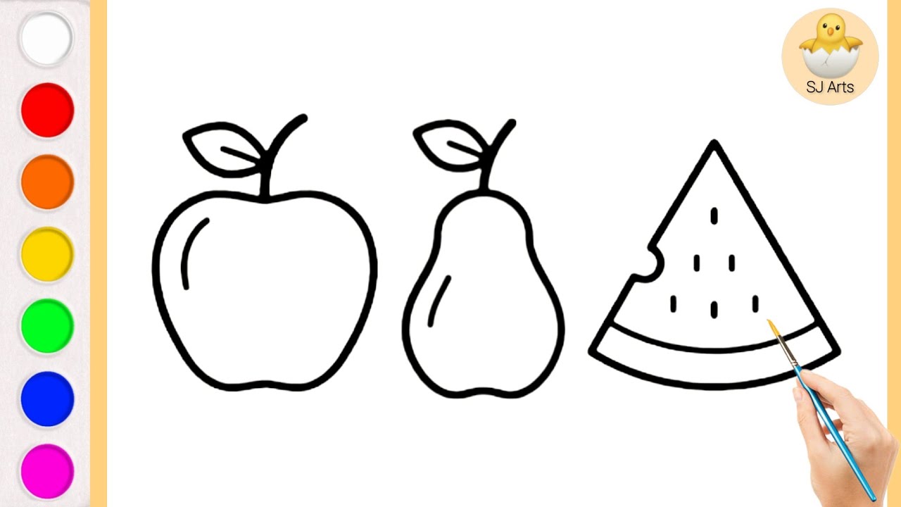 How to draw fruits step by step|Fruits drawing|@SJArts_ - YouTube