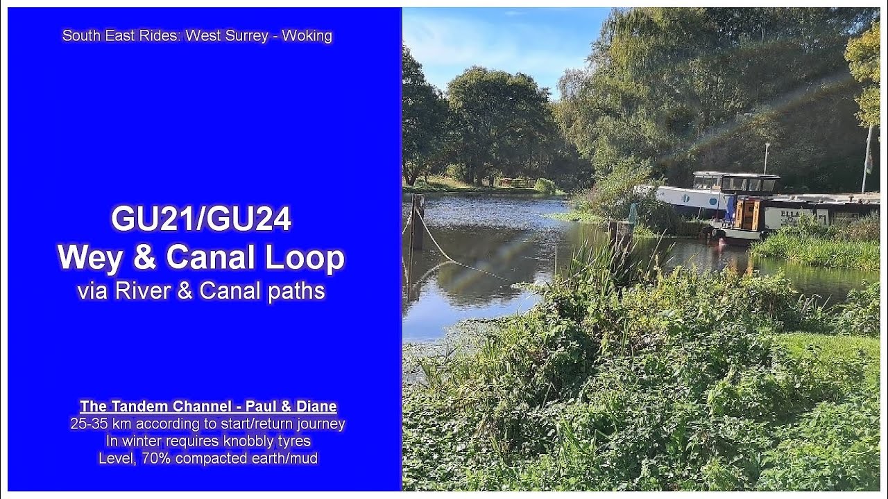 CYCLE SURREY: GU21 & GU24 Gravel & Mud loop SOUTH (Canal & Wey) - YouTube