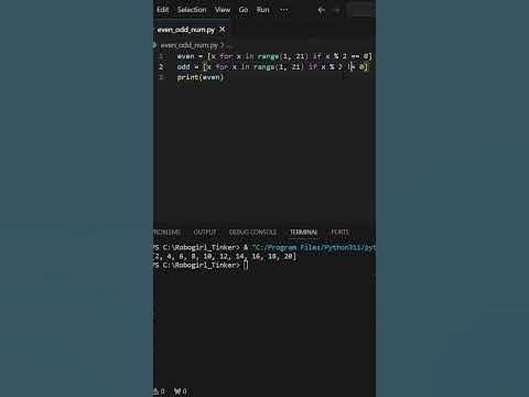 Even odd number in python #python #interview #codingtutorial #coding #viral #tutorial #reels # ...