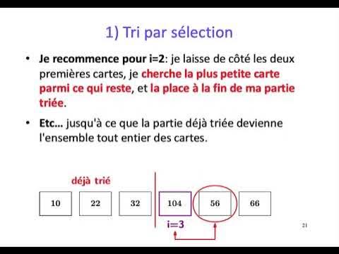 [ALGO1] Chap. 9 Tris - Part. 1 : Tri par sélection - YouTube