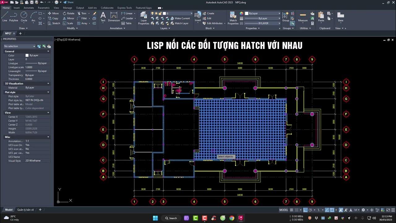 Lisp nối các đối tượng Hatch với nhau trong AutoCAD - YouTube